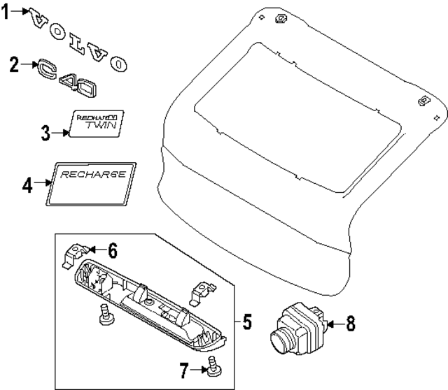 2022-2024 Volvo C40 Recharge Nameplate 32285668 | TascaParts.com
