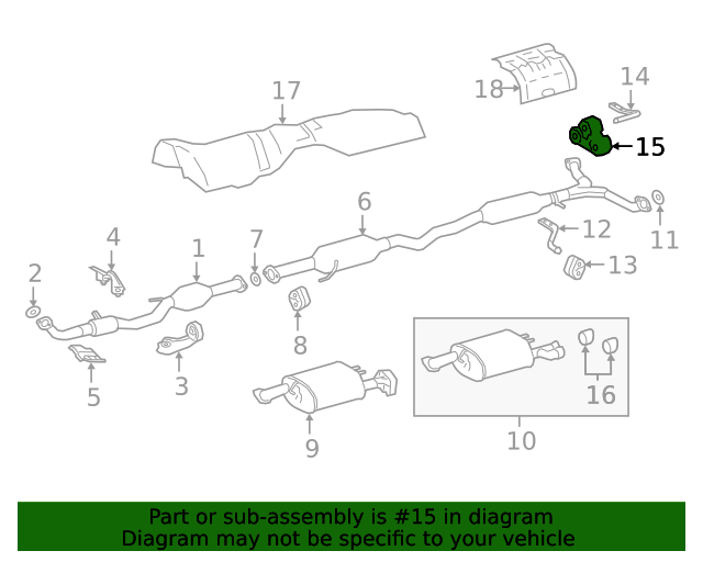 2018-2021 Toyota Exhaust System Hanger 17566-F0010 | Toyota Parts Center