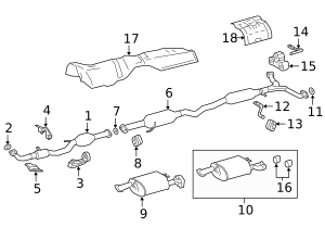2018-2021 Toyota Exhaust System Hanger Bracket 17577-0P050 | Toyota ...