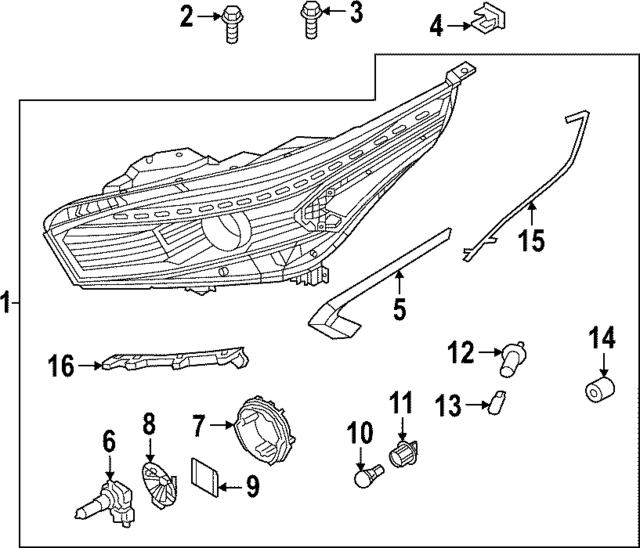 92137-M7500 - Headlamp Assembly Trim 2022-2024 Kia Forte | Kia.Parts Store