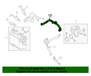 2010-2016 Porsche Panamera PCV Valve Hose 948-107-245-71 | Porsche Marin