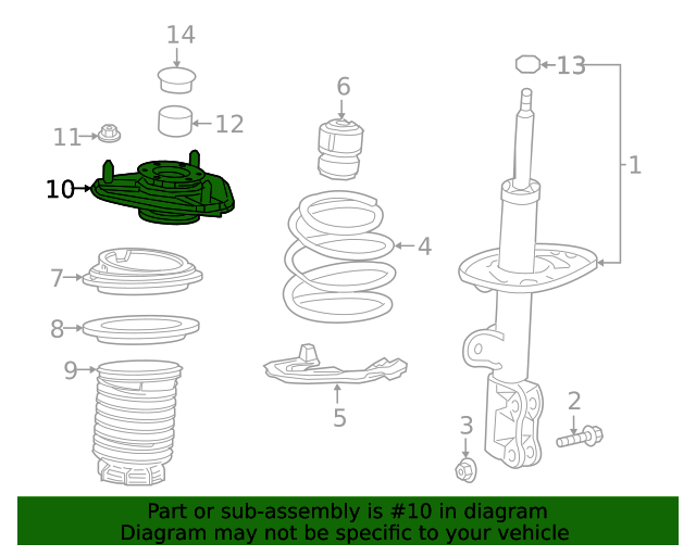 2018-2022 Toyota C-HR Strut Mount 48609-F4010 | OEM Parts Online