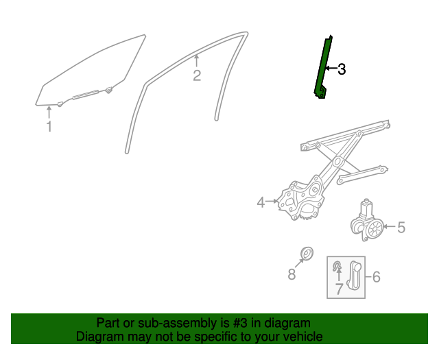 67403-02100 - Guide Channel 2009-2013 Toyota Matrix | Bam Wholesale Parts