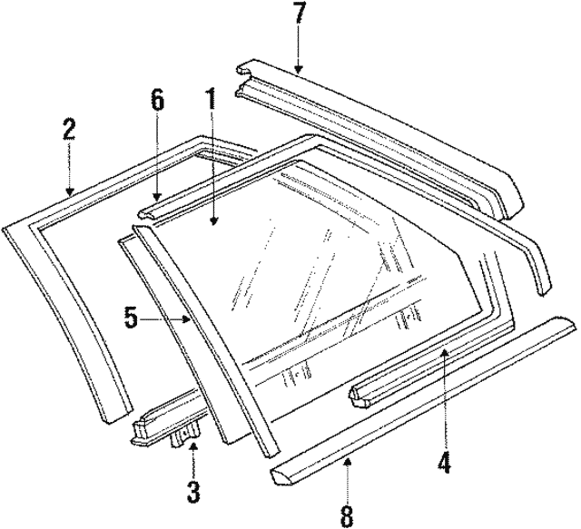 1987-1991 Volvo 780 Quarter Glass - Driver's Side (LH) 1341307 ...