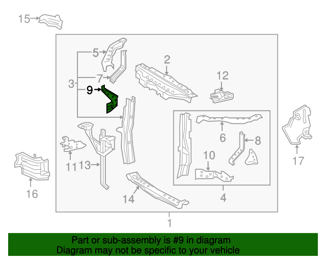 53211-48030 - Side Bracket 2016-2022 Lexus | Lexus Parts Outlet