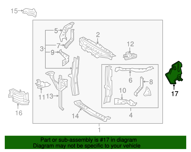 53294-0E130 - Radiator Support Air Deflector 2016-2019 Lexus RX450h ...