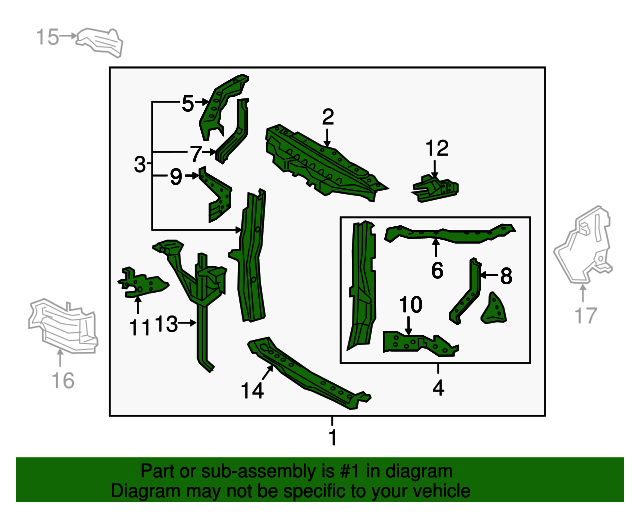 2016-2019 Lexus Radiator Support 53201-0E110 | OEM Parts Online