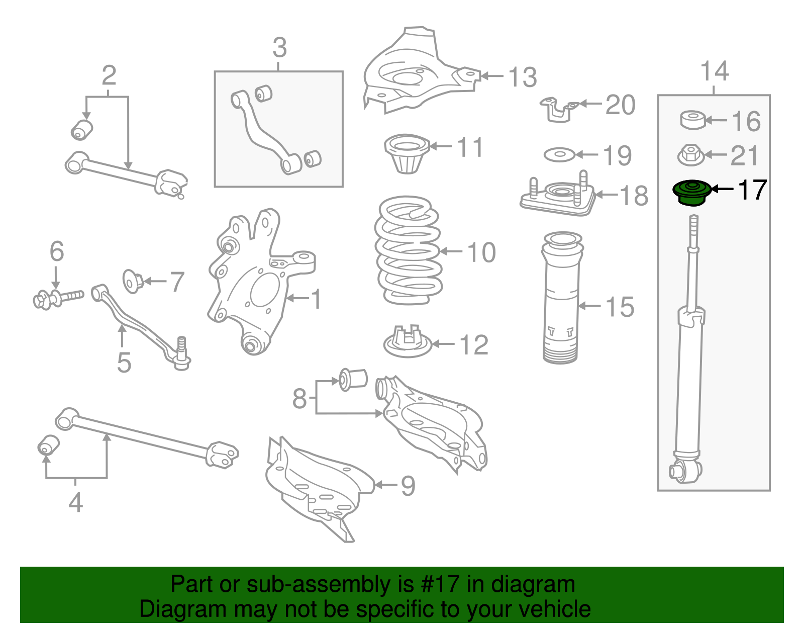 90948-01102 - 2013-2024 Lexus - Suspension Shock Absorber Mount ...