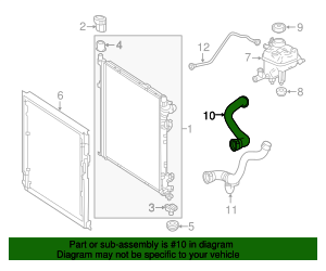 166-500-00-75 - Radiator Coolant Hose 2012-2019 Mercedes-Benz ...