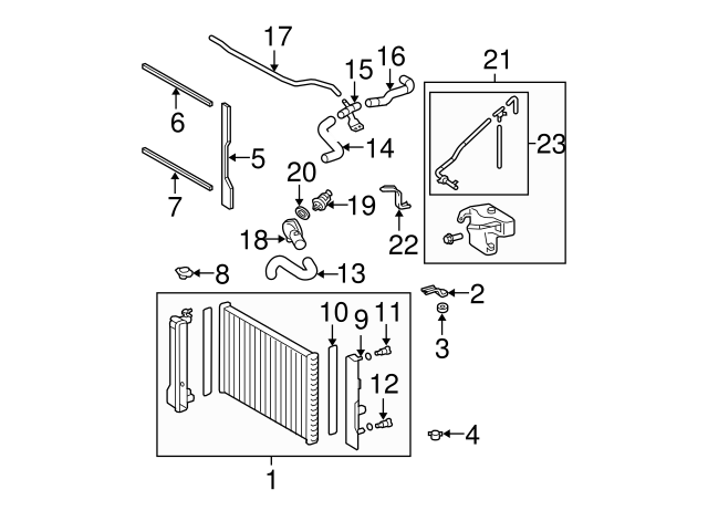 16470-0T040 - Reservoir Tank - 2009-2013 Toyota | OEM Genuine Toyota Parts