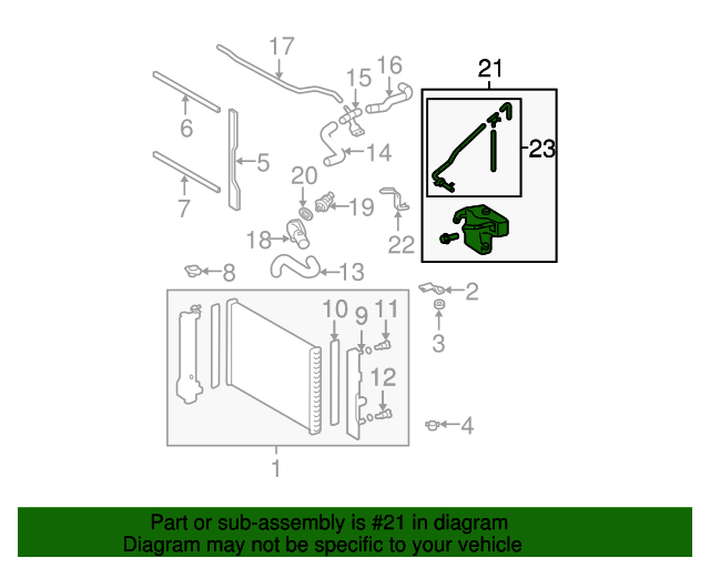 16470-0T040 - Reservoir Tank - 2009-2013 Toyota | OEM Genuine Toyota Parts