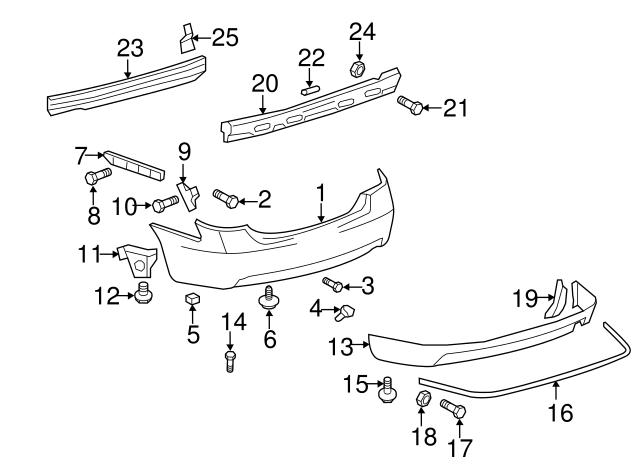 76891-06902 - Spoiler Rear No.1 2007-2011 Toyota Camry | Longo Toyota Parts