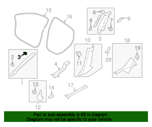 2014-2024 Subaru Windshield Pillar Trim Retainer 909150040 | Subaru ...