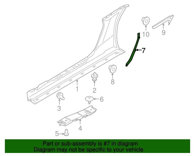 2013-2016 Porsche Retaining Strip 981-504-866-01 | Porsche Marin