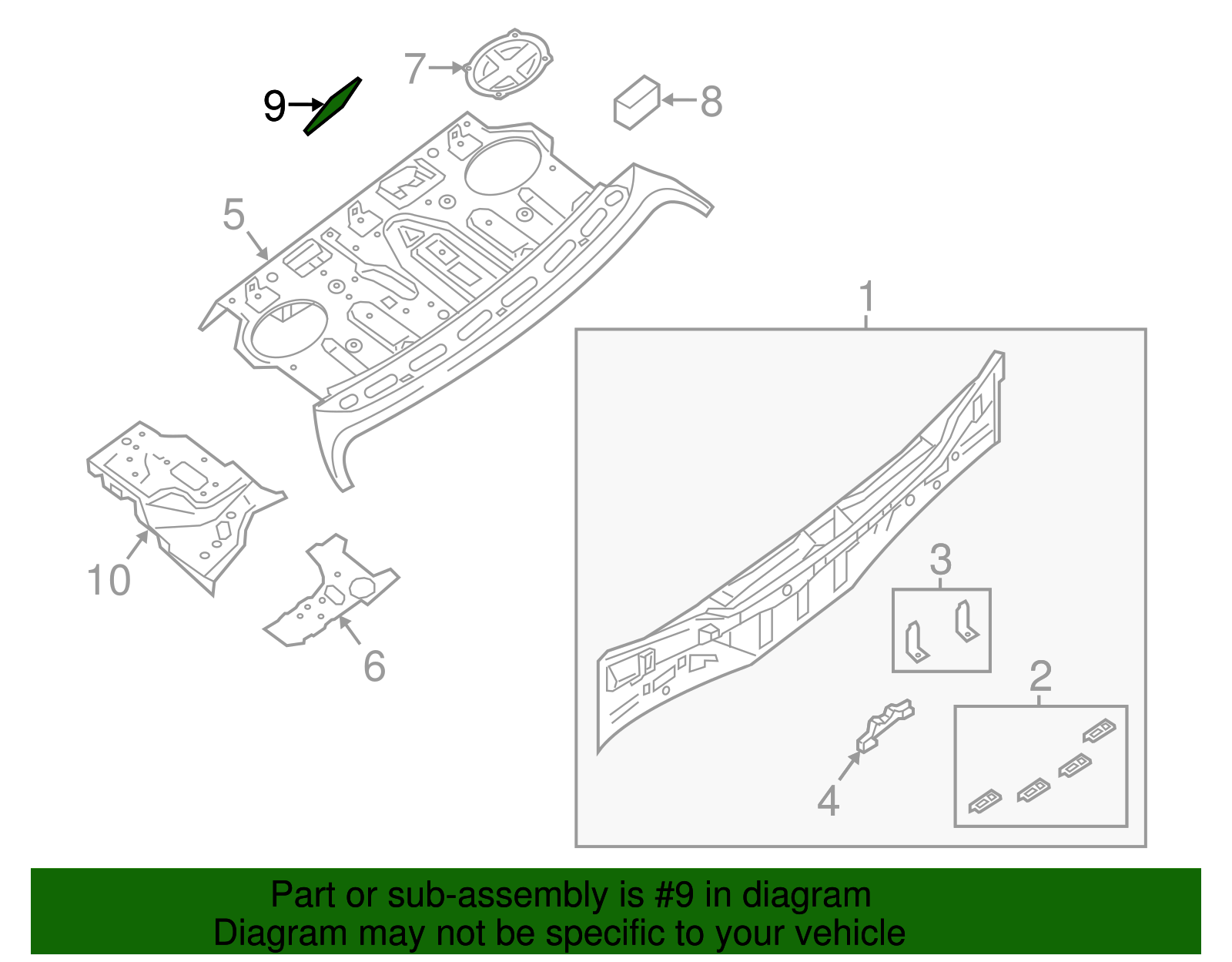 76884-EL005 - Pkg Tray Panel Insulator 2013-2019 Nissan | Nissan Parts ...