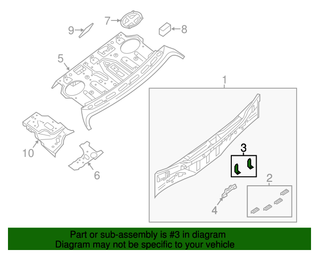 2007-2021 Nissan Rear Body Panel Lower Bracket 85048-JA030 | Nissan ...