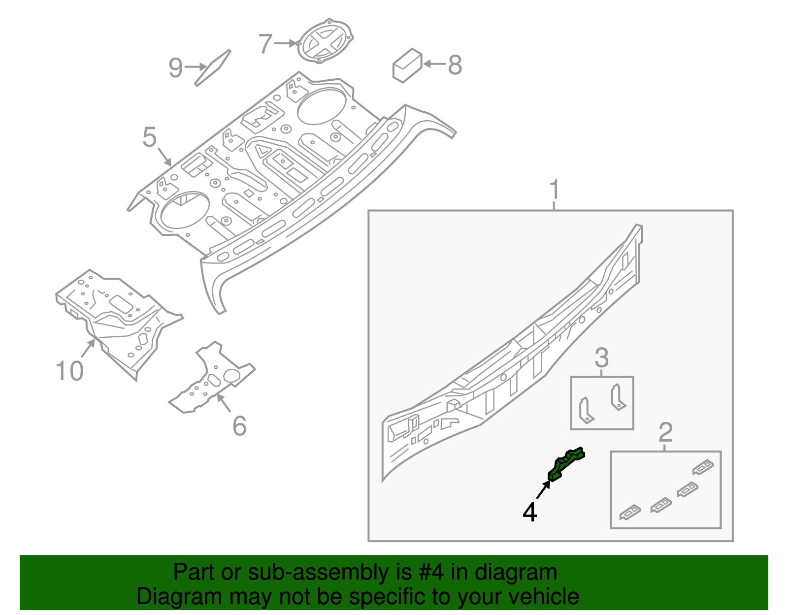 2013-2018 Nissan Altima Rear Body Panel Bracket G9130-3TAMA | Trophy ...