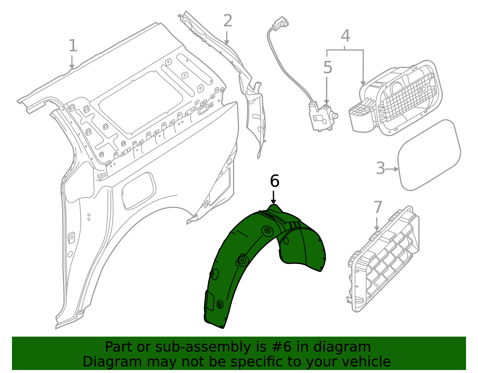 86822-R0000 - Quarter Panel Splash Shield 2022-2025 Kia Carnival | Kia ...