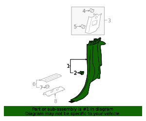 2019-2025 GM Lock Pillar Trim 84640166 GM | GMPartsDirect.com