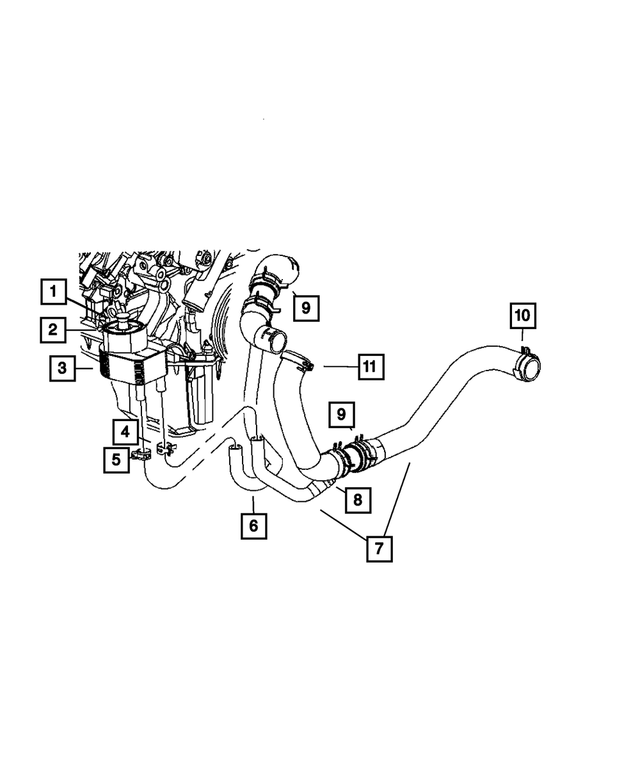 2015-2023 Mopar Oil Cooler Inlet Hose 68248847AF | Mopar eStore