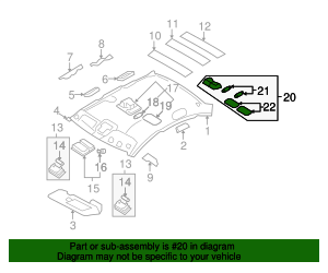 2009-2011 Hyundai Azera Reading Lmp Assembly 92850-3L011-X6 | Hyundai ...