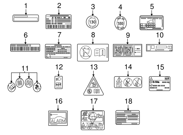 238-584-85-01 - Tire Information Label 2018 Mercedes-Benz E 400 ...