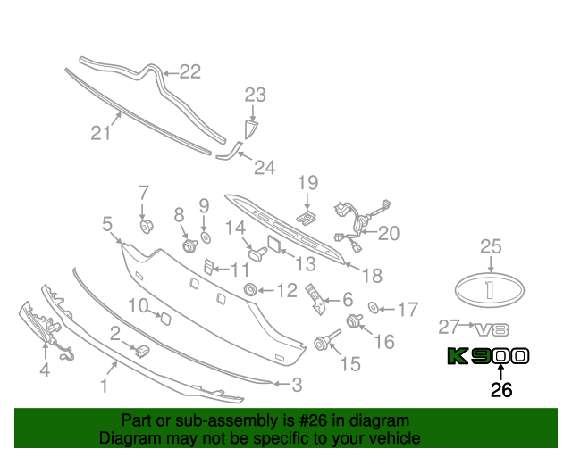 86310-3T700 - Nameplate 2016-2017 Kia K900 | Kia.Parts Store
