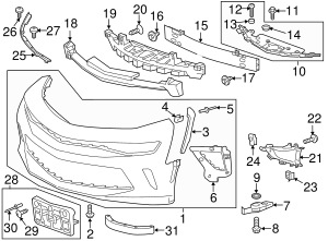 2016-2018 Chevrolet Camaro Front Upper Bumper Cover 84341870 GM ...