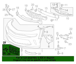 2016-2018 Chevrolet Camaro Front License Plate Bracket 84239326 GM ...