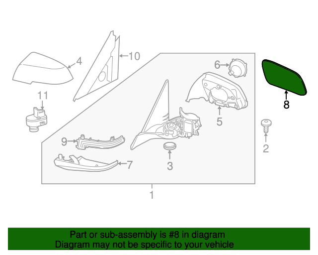 Genuine BMW 51-16-7-390-617 | Mirror Glass | FREE Shipping on Most ...