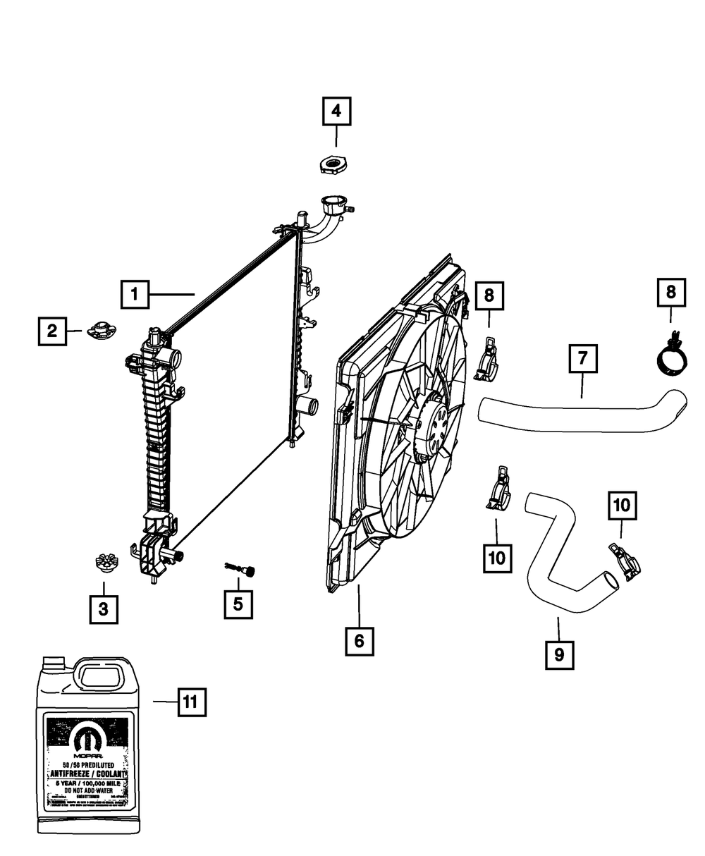 55038022ab - Radiator Inlet Hose 2011-2019 Mopar | AutoNation Parts