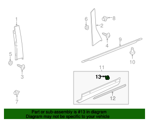 W716352-S300 - Lower Molding Retainer 2013-2024 Ford | Big 3 Auto Parts