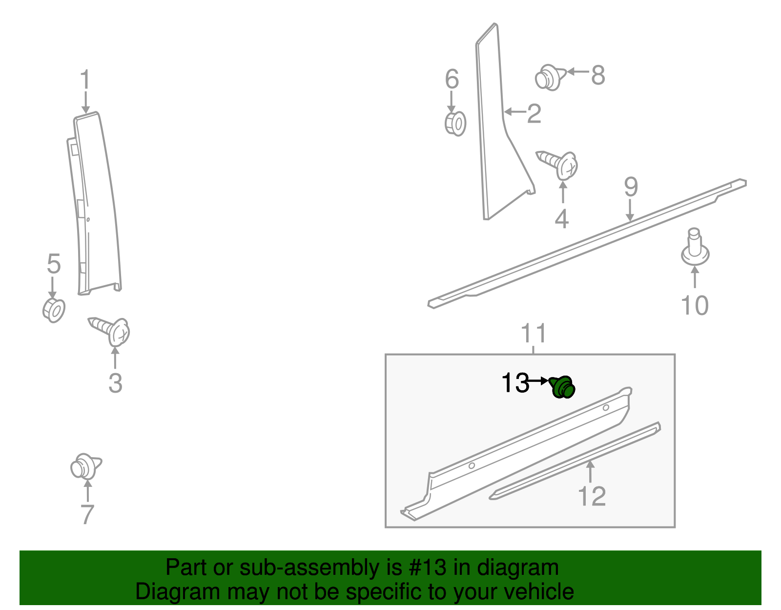 2013-2025 Ford Lower Molding Retainer W716352-S300 | OEM Parts Online
