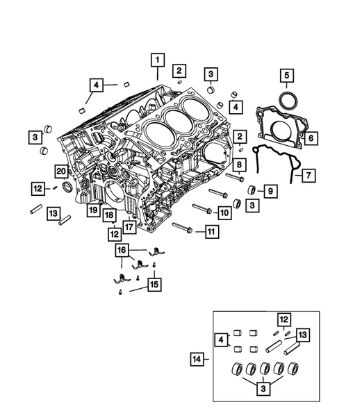 Cylinder Block for 2017 Jeep Grand Cherokee | My Mopar Parts