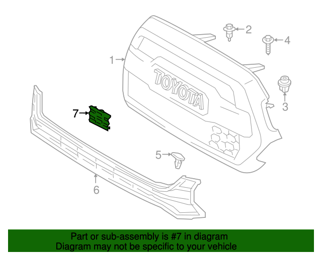 2018-2023 Toyota Tacoma Grille Molding 53141-35060 | Toyota Parts Center