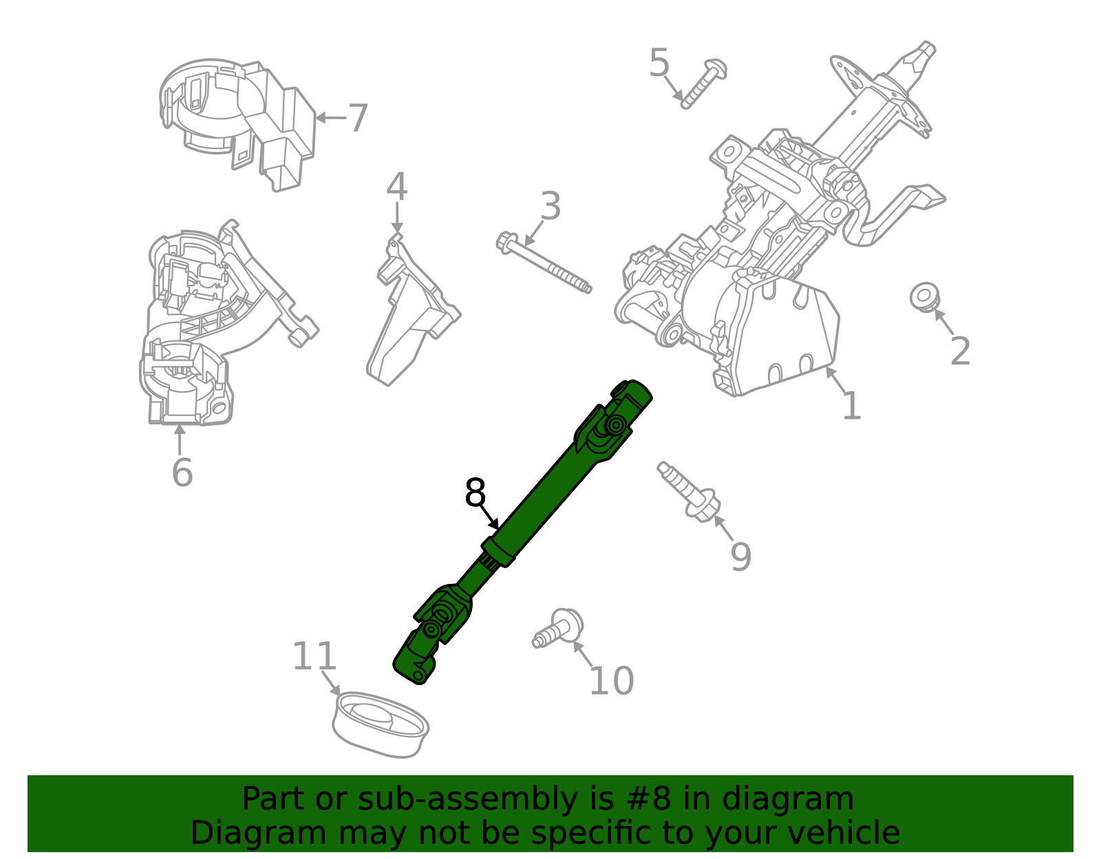 2020-2025 Ford Lower Shaft LX6Z-3B676-L | OEM Parts Online