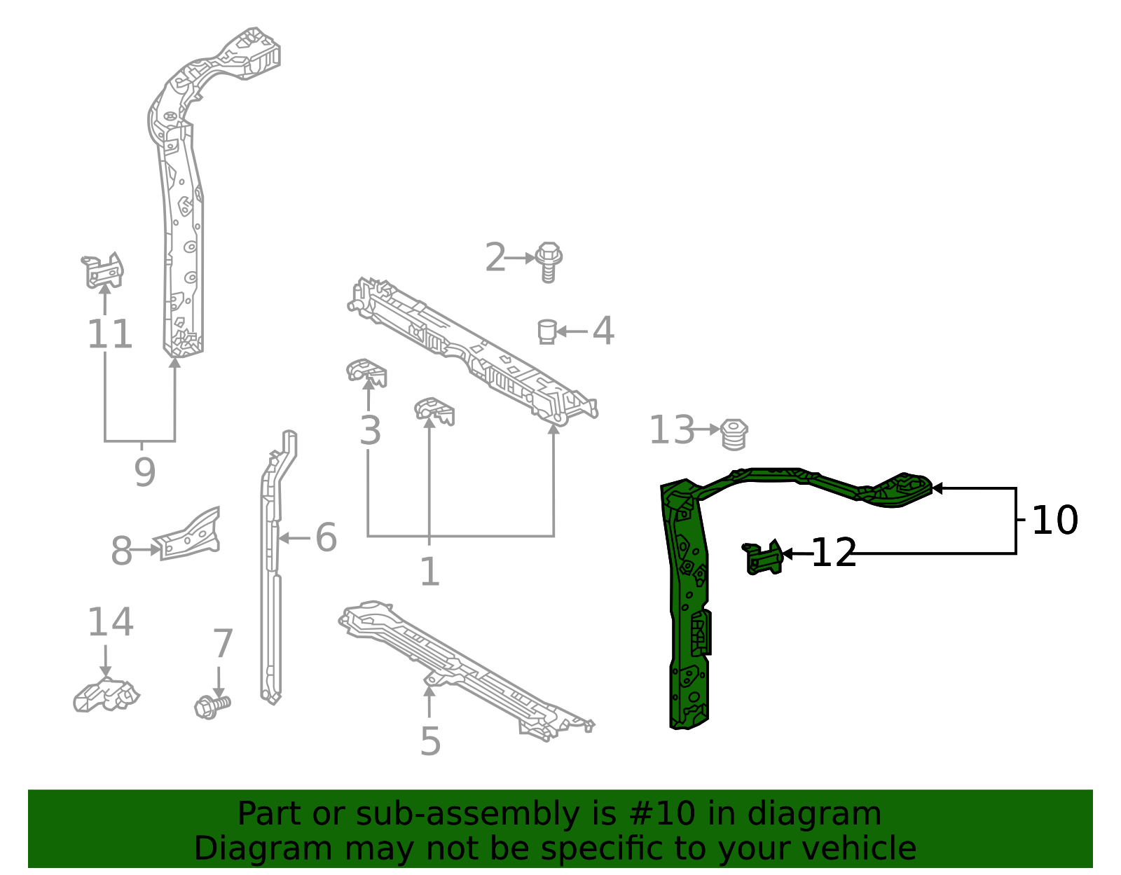 Genuine Toyota Side Support part# 53203-0E903 for 2020-2024 Toyota ...