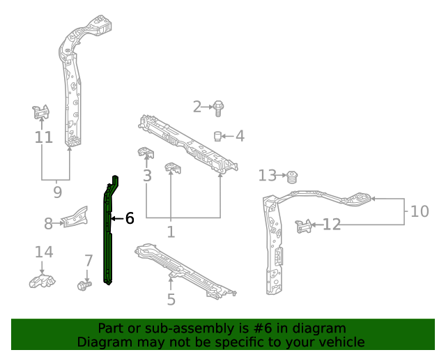 2020-2023 Toyota Highlander Lock Support 53217-0E080 | Toyota Parts