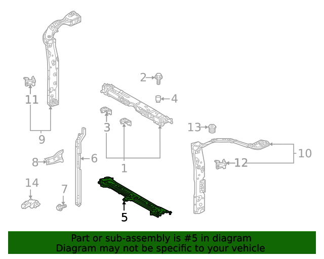 OEM 2020-2022 Toyota Highlander Lower Tie Bar Part # 57104-0E080 ...