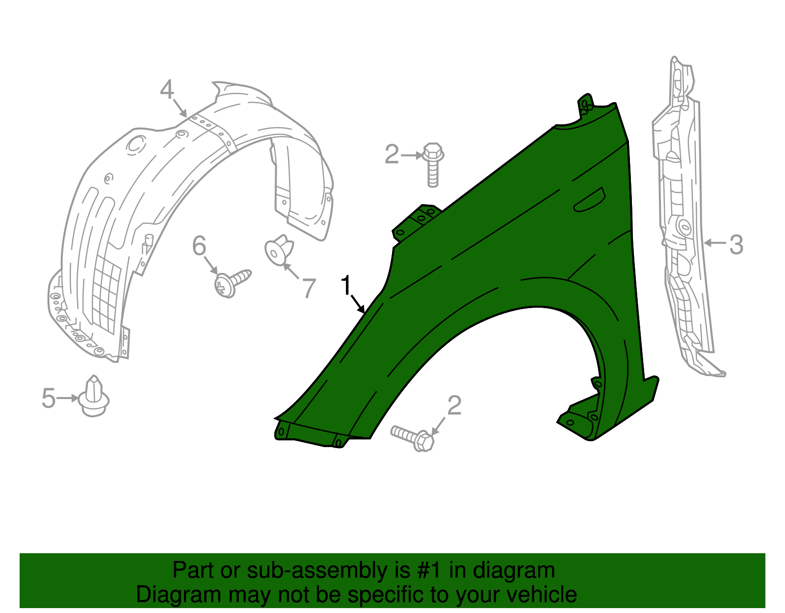 2018-2022 Hyundai Accent Fender 66311-J0000 | Retail Performance Auto Parts