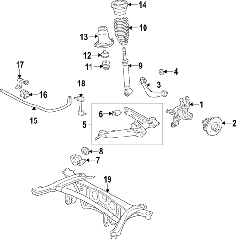 Rear Suspension for 2009 Toyota Matrix | Toyota Parts Center