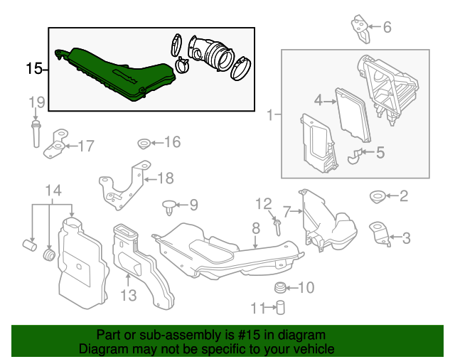 2017-2019 Nissan Rogue Intake Duct 16576-4BB0A | Nissan RVA