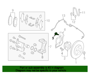 2013-2020 Mazda Caliper Assembly Mount Bolt 9YA0-2A-421 | QuirkParts