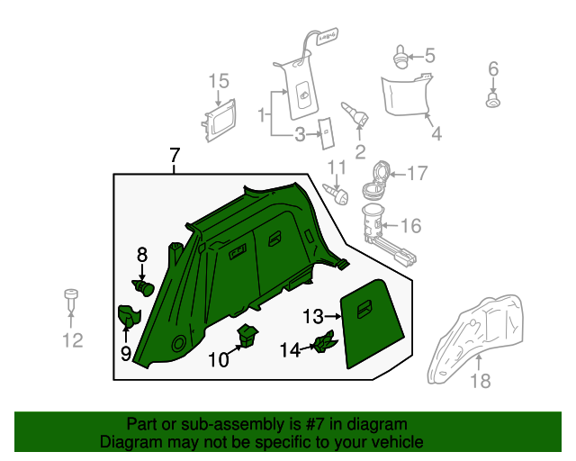 2007-2010 Volkswagen Touareg Quarter Trim Assembly 7L6-867-038-DA-WXL ...