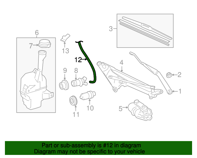 2007-2021 Toyota Washer Hose 90099-33803 | OEM Parts Online
