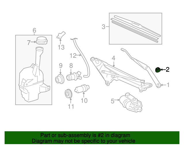 1997-2020 Toyota Wiper Arm Nut 90176-10005 | Toyota Parts Center