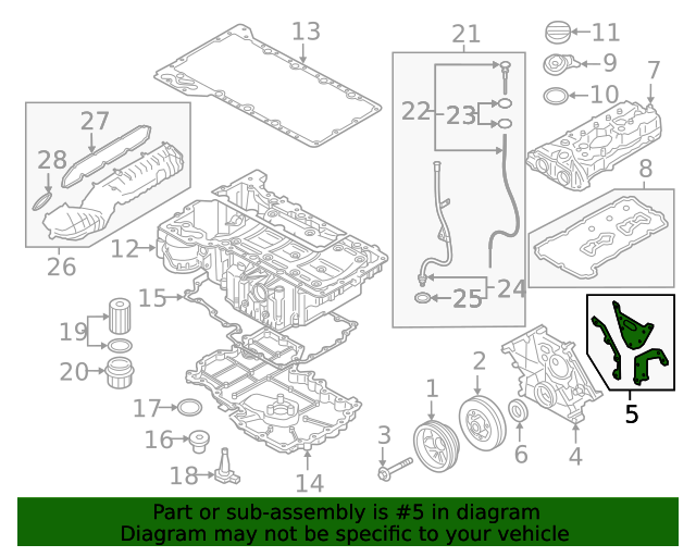 11148607494 - 2016-2023 BMW Engine Timing Cover Gasket Set (11-14-8-607 ...