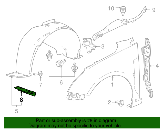 2011-2016 Chevrolet Fender Liner Extension - Passenger Side (RH ...