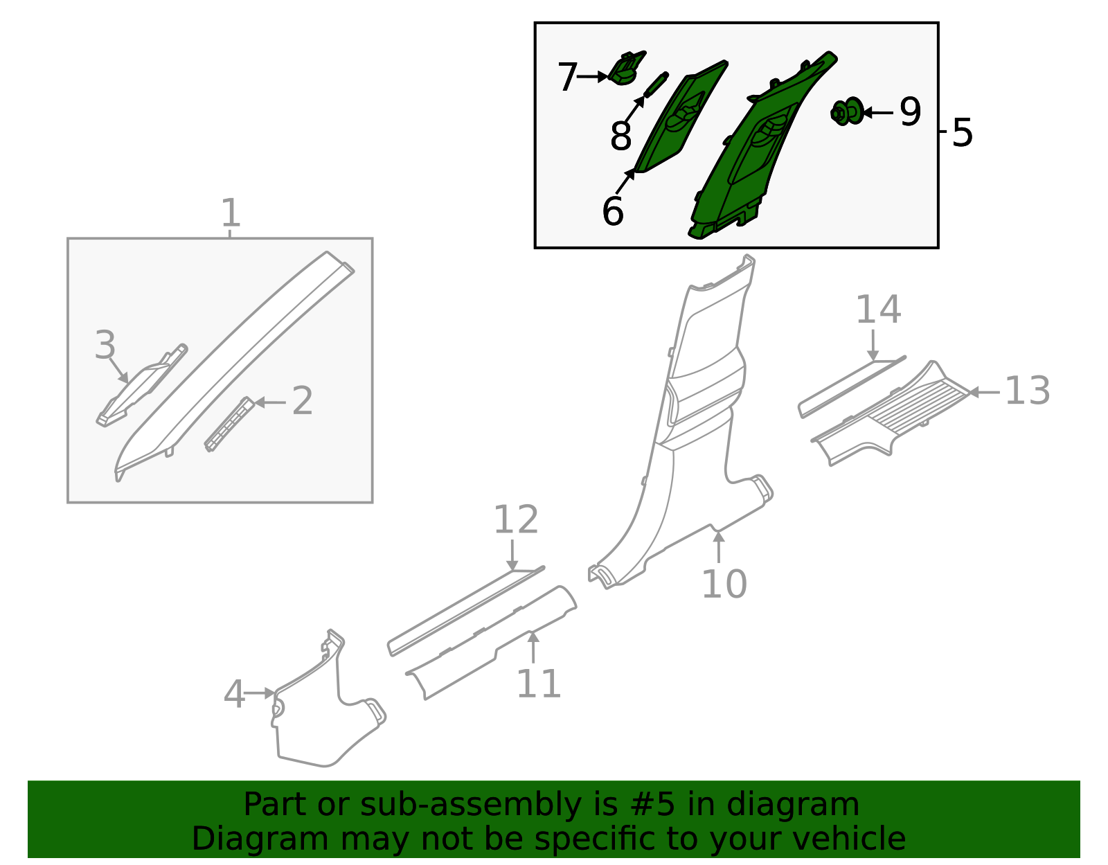 85830-T6500-VNB - High-Quality Trim Assembly Center Pillar Upper Left ...