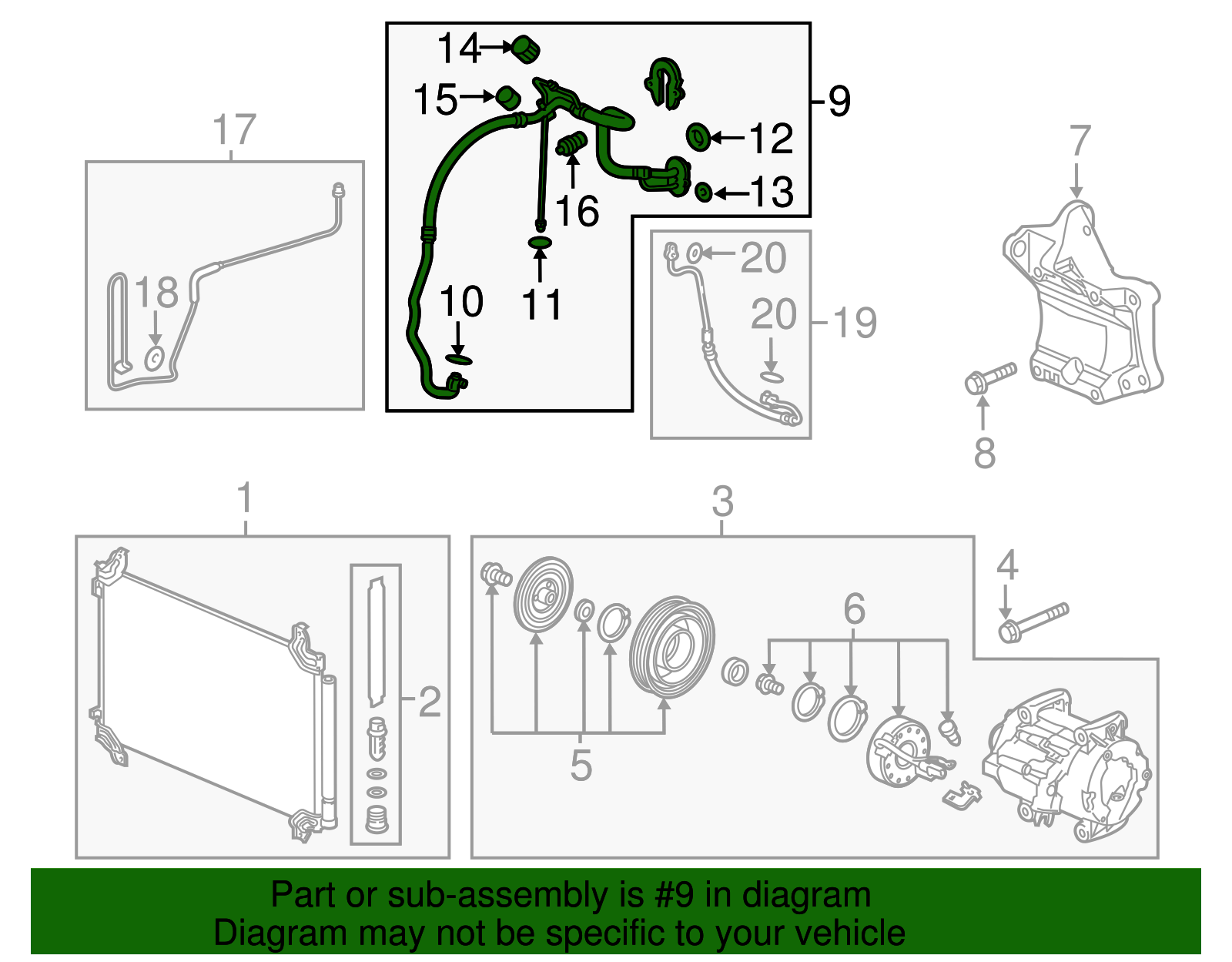 80311-T6Z-A01 - High-Quality A/C Refrigerant Suction Hose for 2017-2019 ...